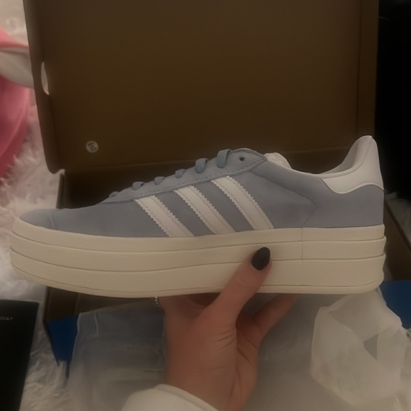 adidas | Shoes | Light Blue Platform Gazelle Addidas Goat | Poshmark